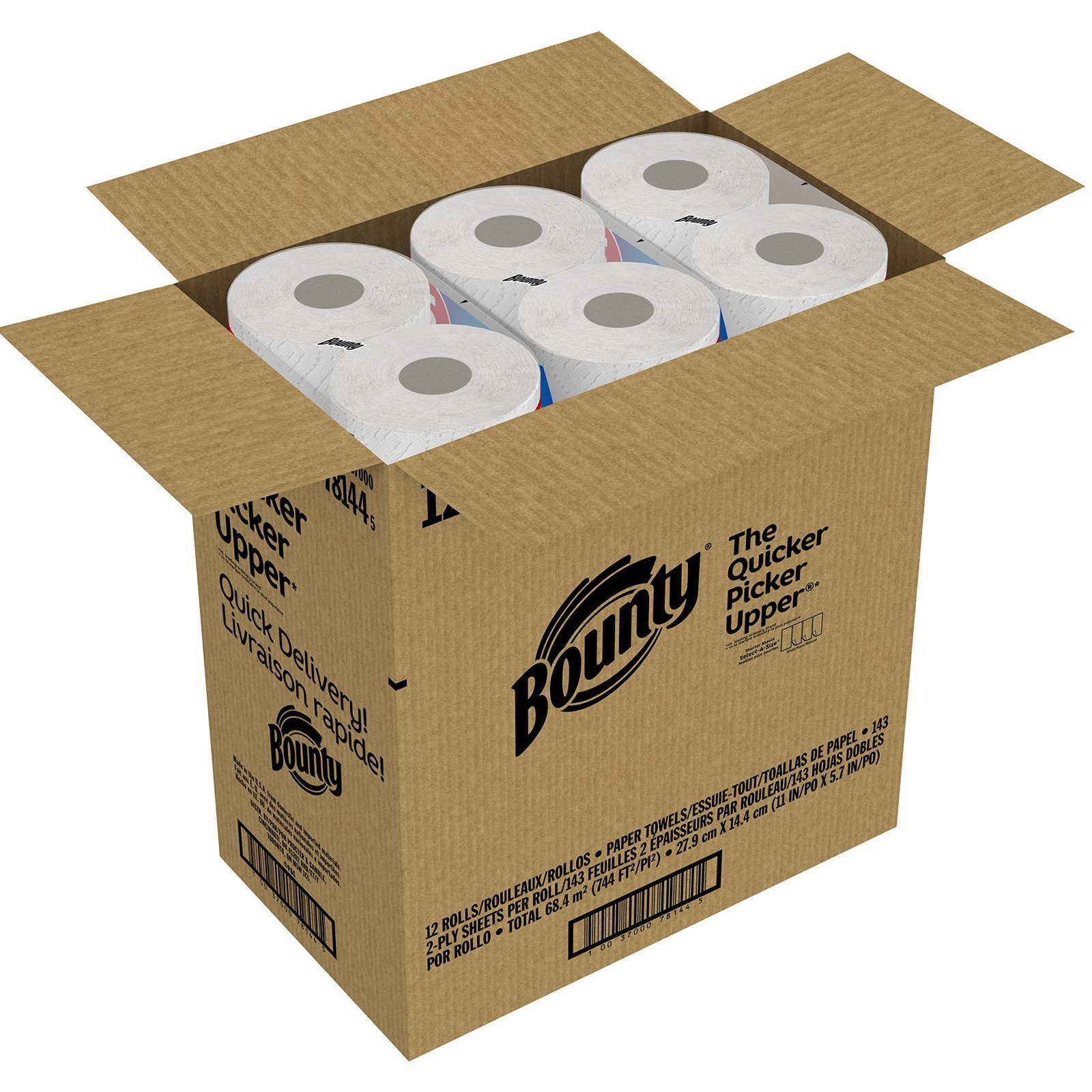Bounty Quick Size Paper Towels White 12 Family Rolls 30 Regular bounty-quick-size-paper-towels-white-12-family-rolls-30-regular